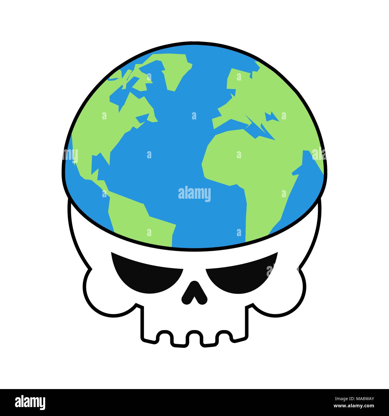 Earth Death skull to planet. End of world Stock Vector Image & Art - Alamy