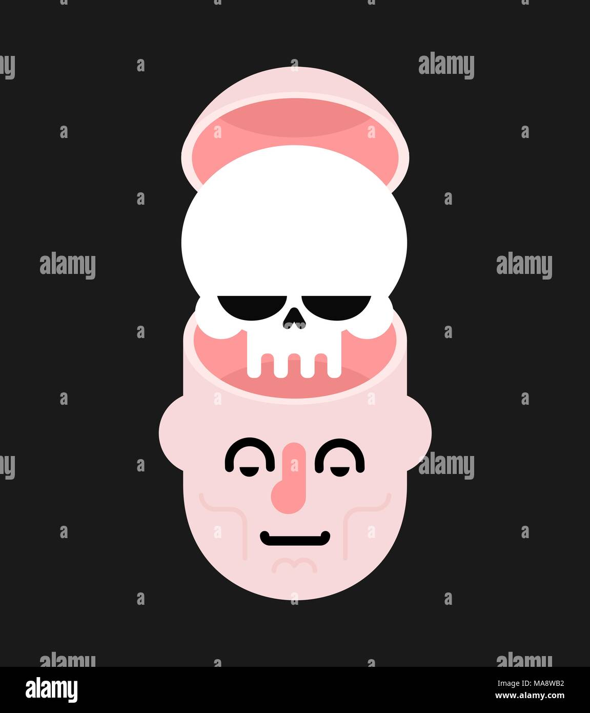 Structure of head. Skull and face. Open head Stock Vector Image & Art ...