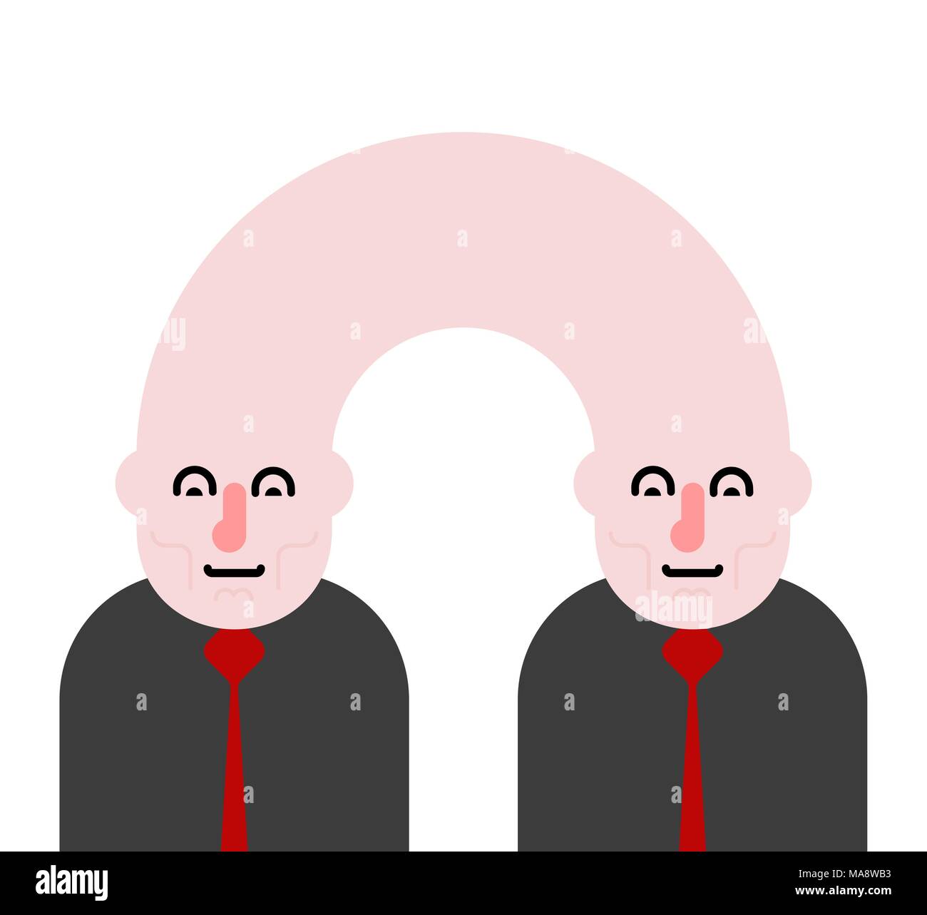 Siamese twins isolated. Fused people. Vector illustration Stock Vector ...