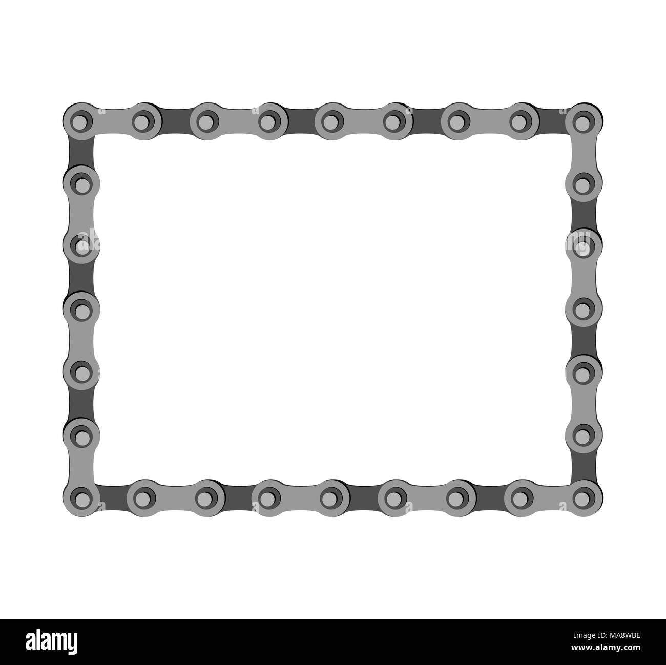 Bicycle chain square frame. Iron frame. Vector illustration Stock ...