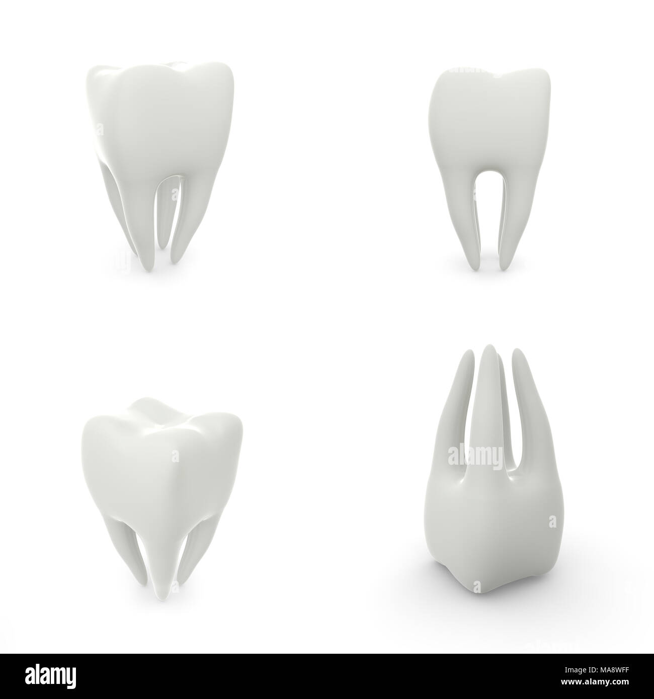 Set of tooth patterns on white isolated background. 3D illustration ...