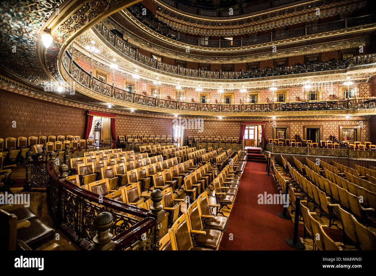 Inside historic Teatro Juarez, Zona Central, Guanajuato, Mexico Stock ...