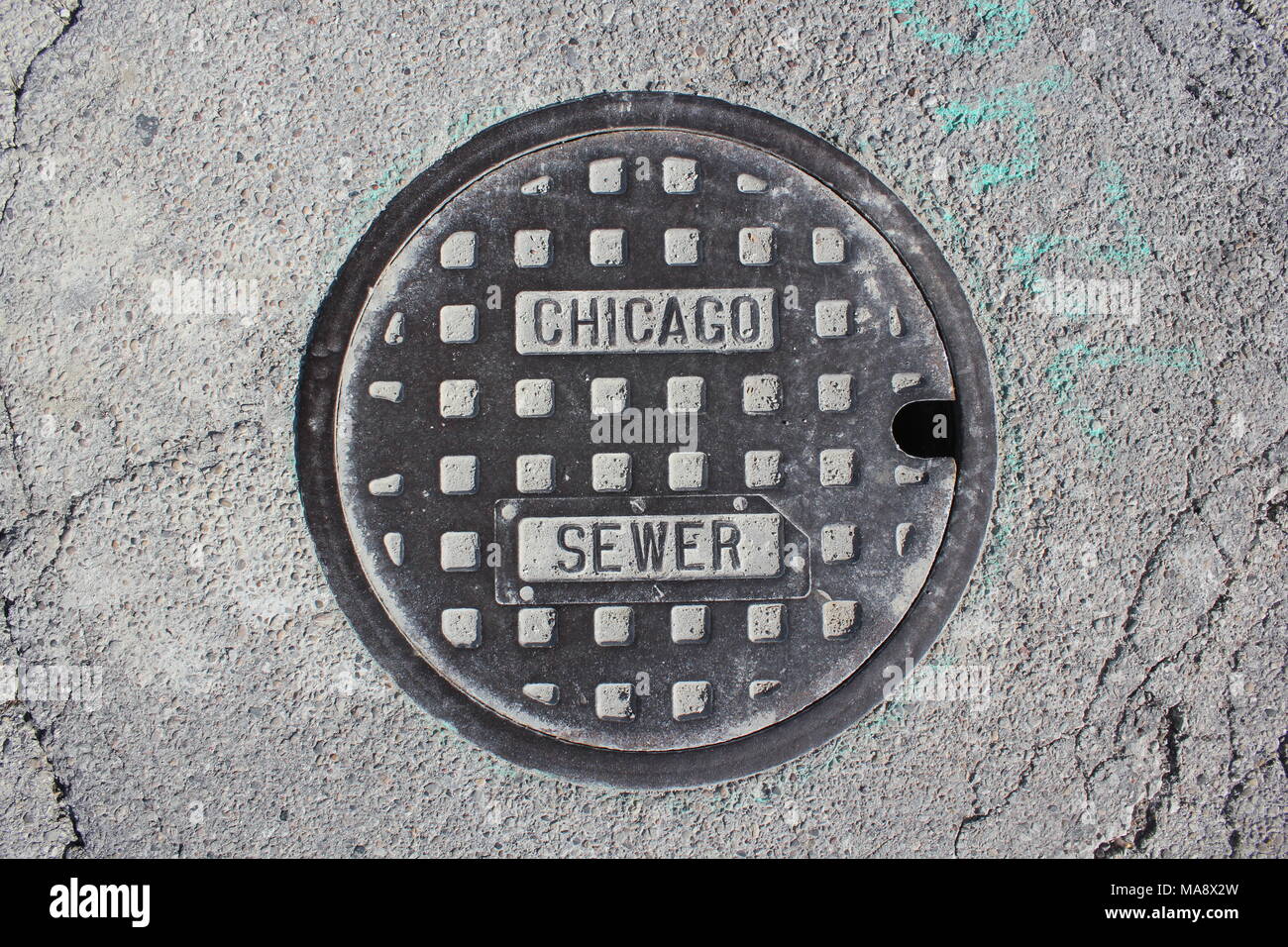 Heavy iron cap used to safely cover and notify service personnel about ...