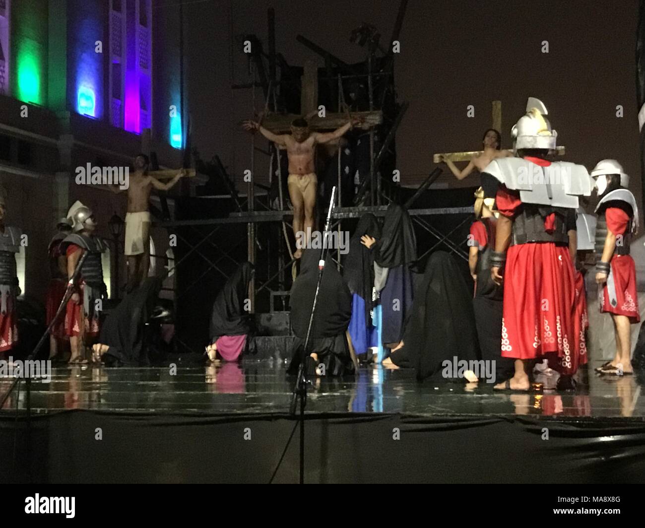 Philippines. 29th Mar, 2018. Senakulo stageplay in Intramuros, Manila ...