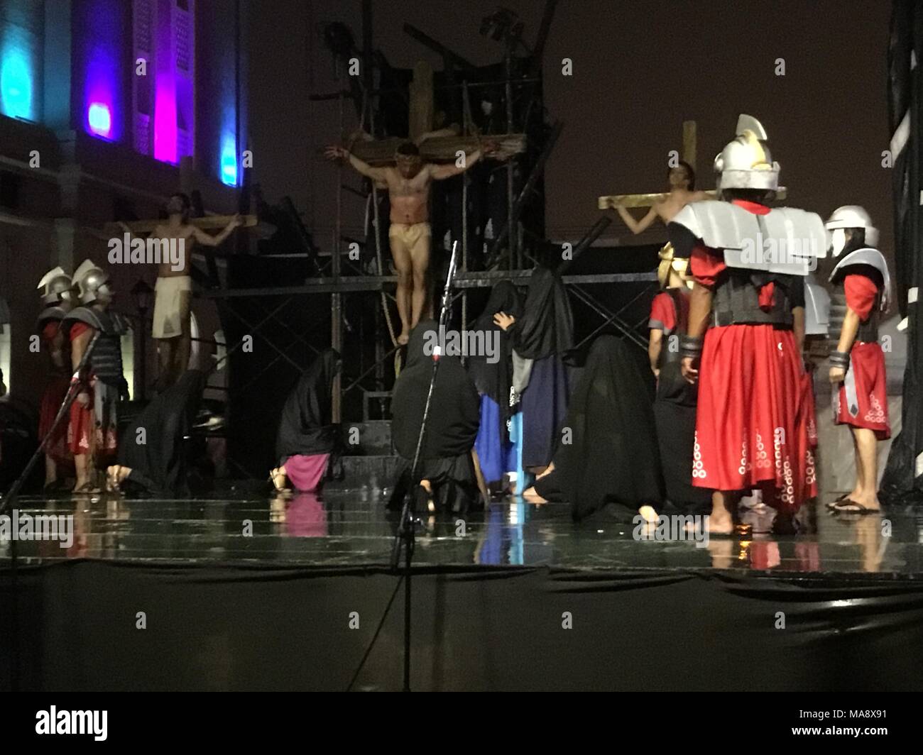 Philippines. 29th Mar, 2018. Senakulo stageplay in Intramuros, Manila ...