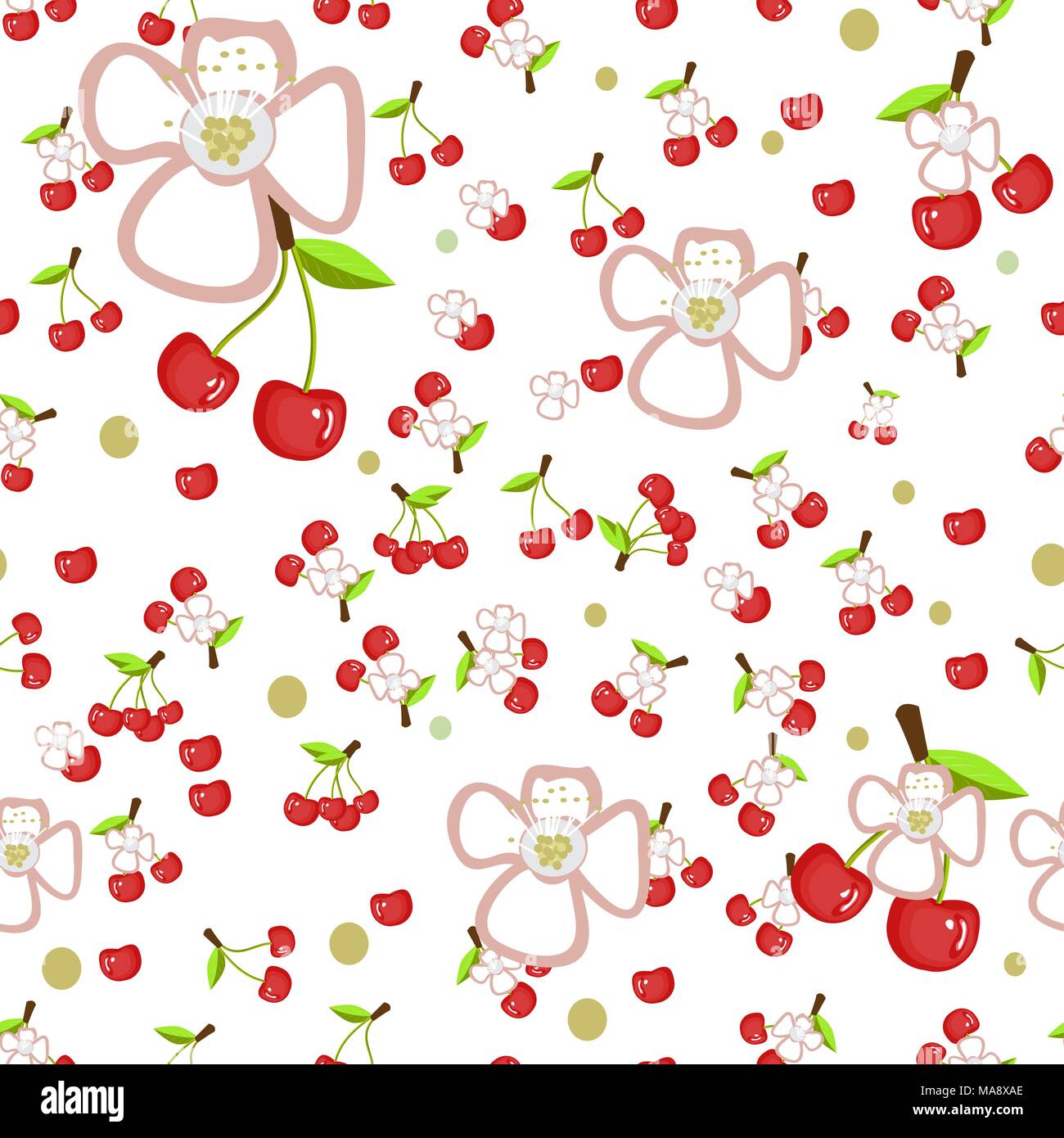 Cherry seamless background Stock Vector Image & Art - Alamy