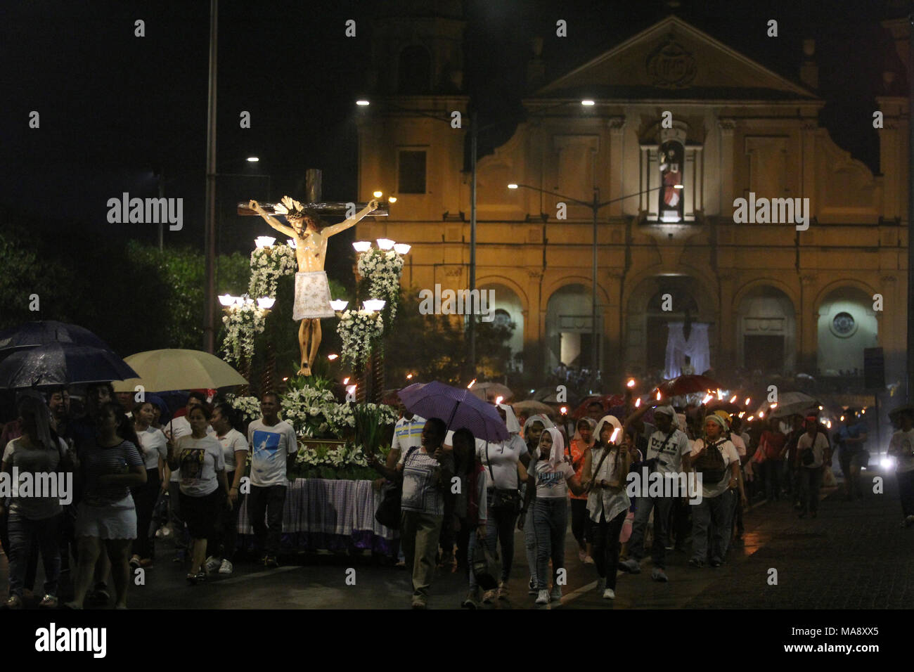Pasay City, Philippines, 30 Mar 2018. Filipino Catholics participate in ...