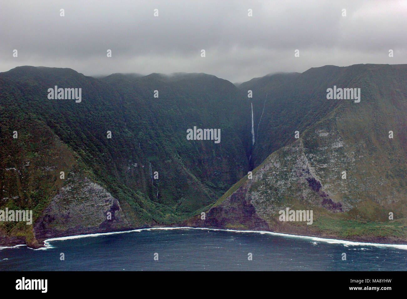 Molokai Sea Cliffs - the highest in the world - from a helicopter in ...
