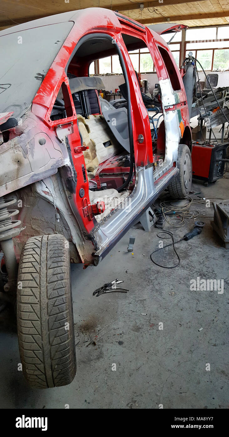 Car body work after the accident Stock Photo - Alamy