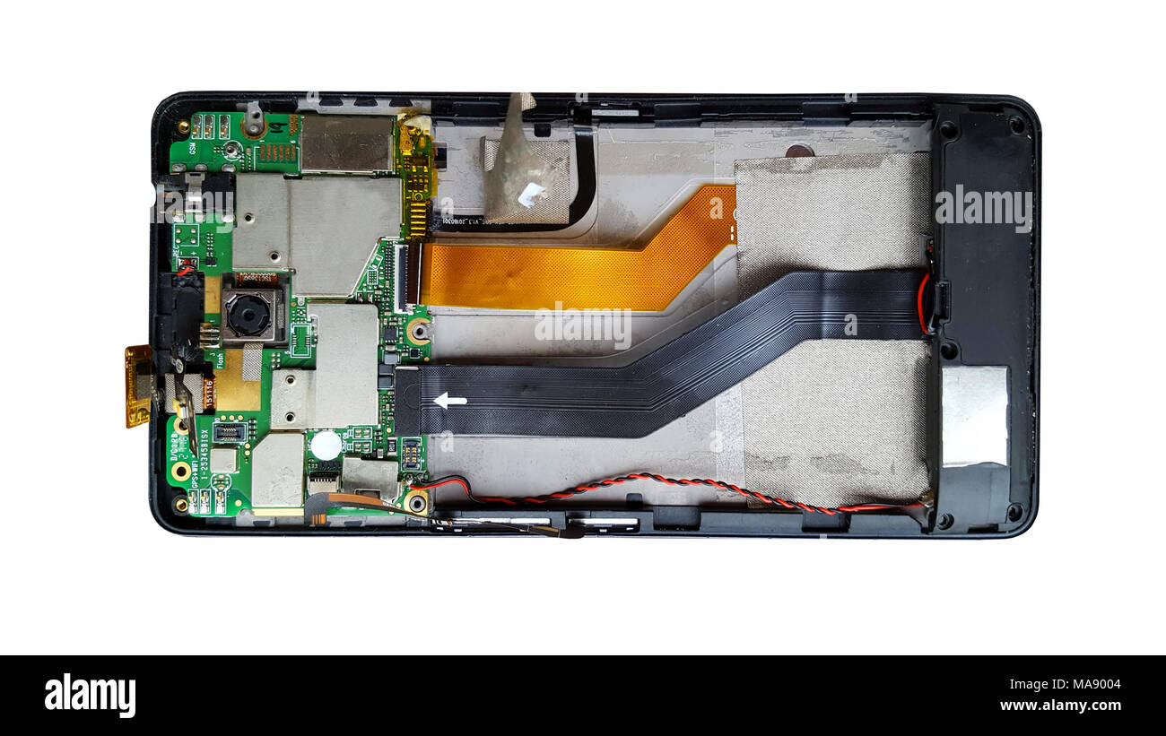 Disassembled mobile phone Cut Out Stock Images & Pictures - Alamy
