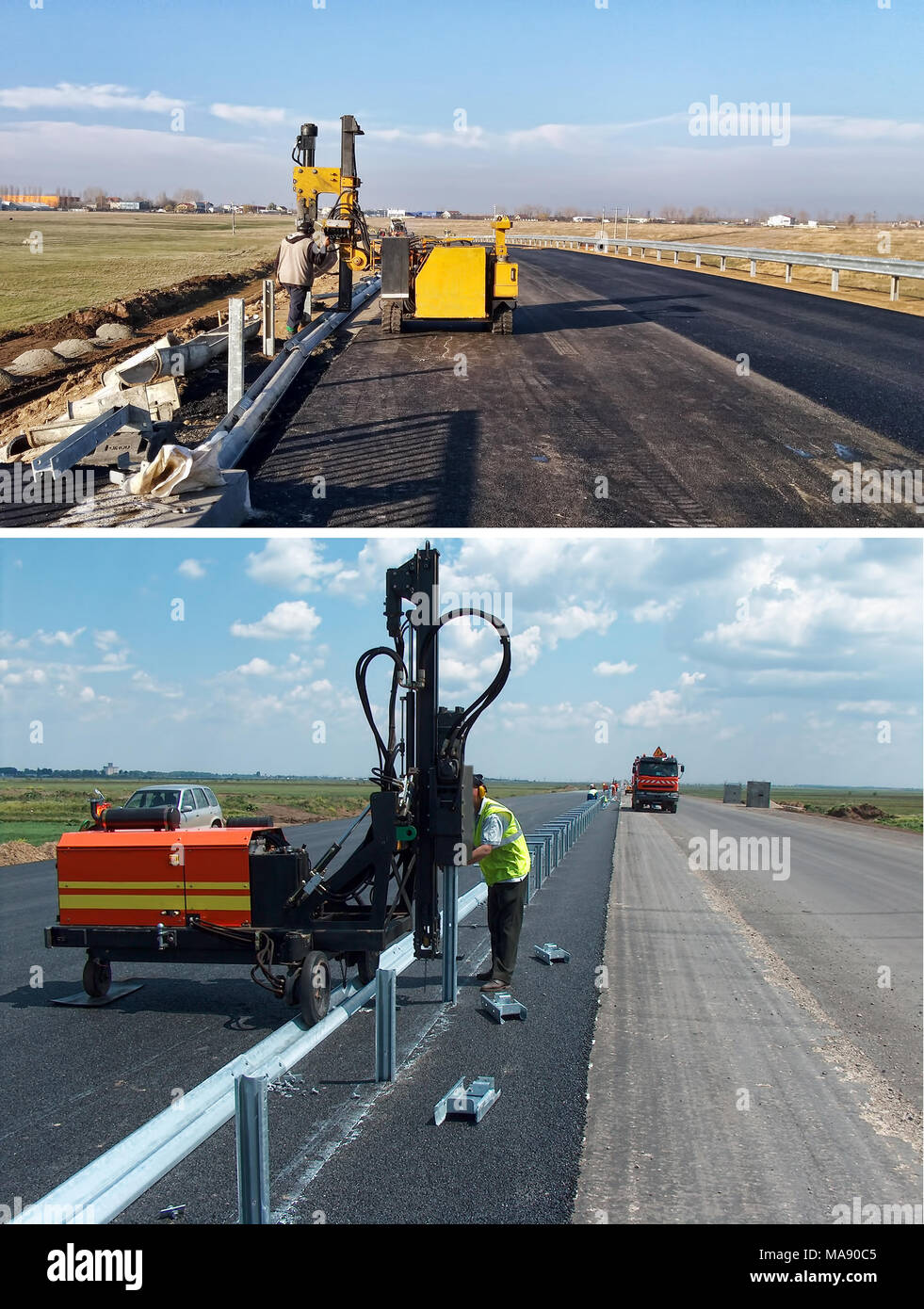 Road roadside guide rail hi-res stock photography and images - Alamy