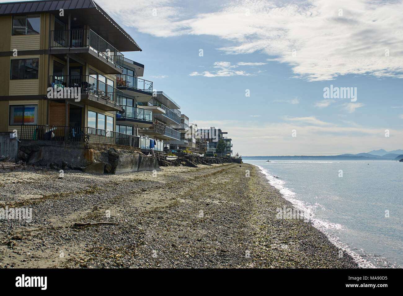 images of apartments and the beach taken around Alki Beach in seattle ...