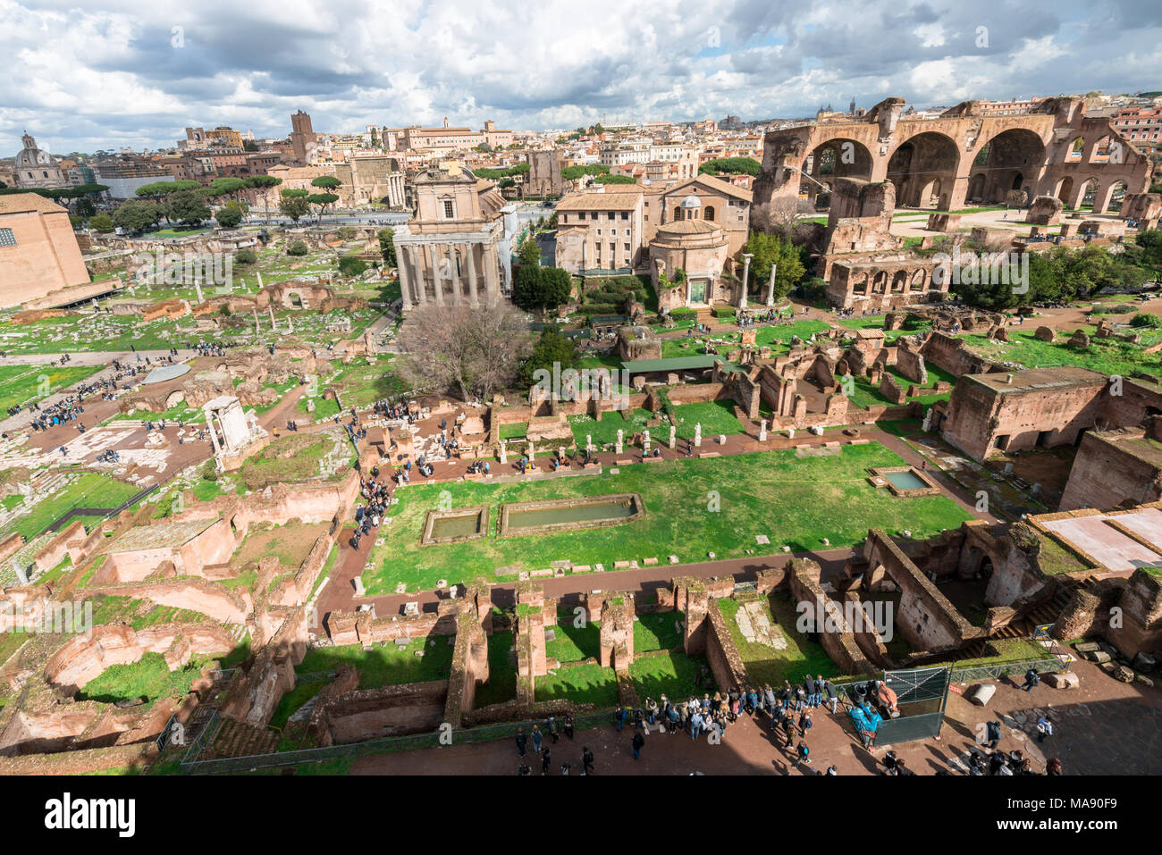 ROME, ITALY, MARCH 07, 2018: Horizontal picture of the old buildings of ...