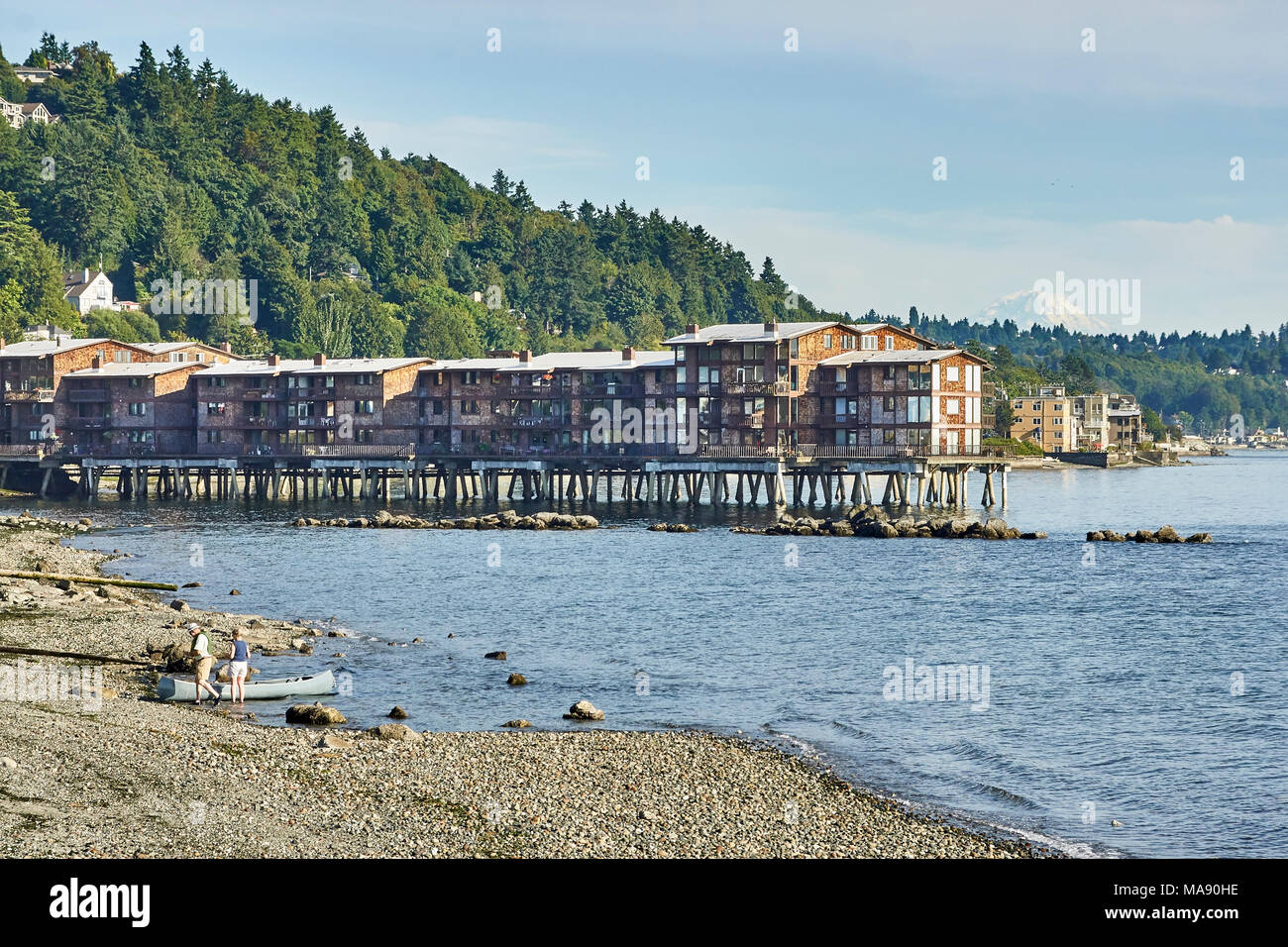 images of apartments and the beach taken around Alki Beach in seattle ...