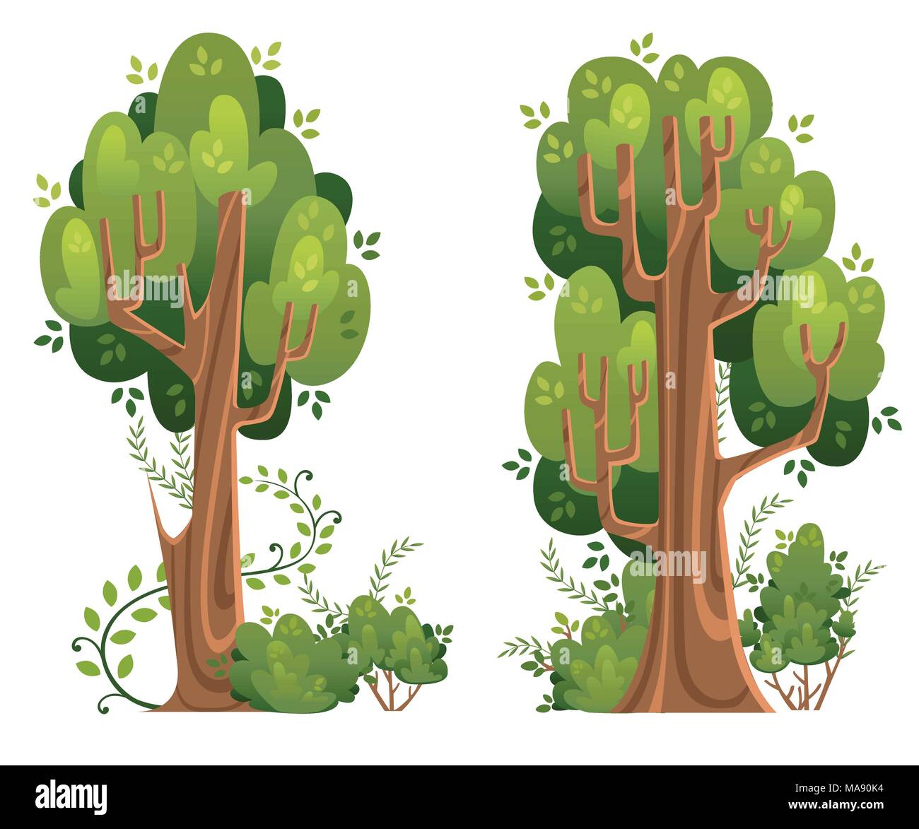 Green spaces with trees Stock Vector Images - Alamy