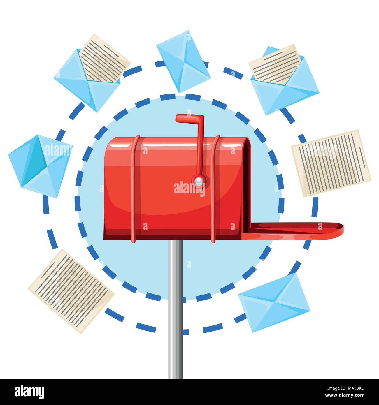 Envelope in mailbox Stock Vector Images - Alamy