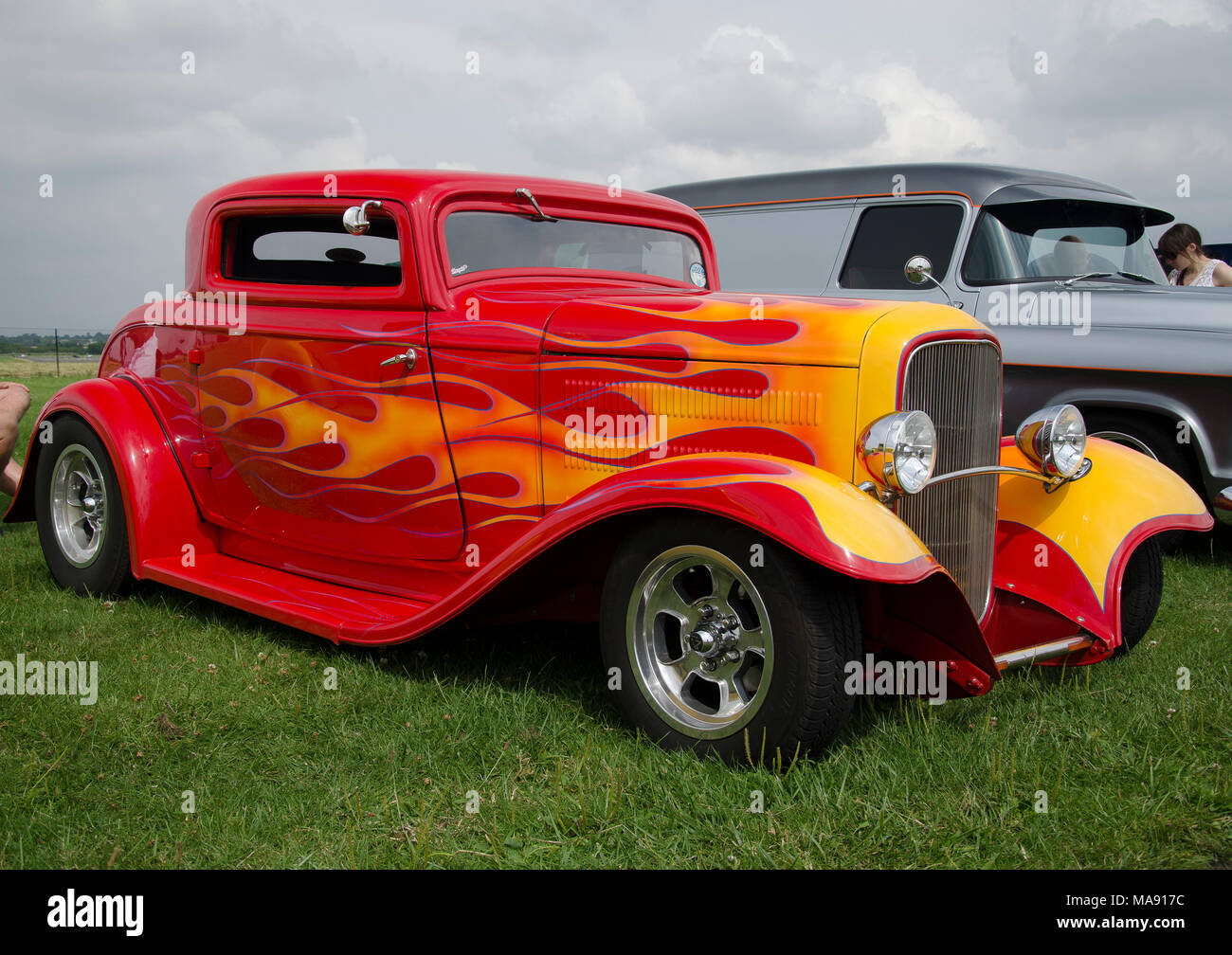 A Rally of Custom and Vintage Vehicles at North Weald Airfield Stock ...