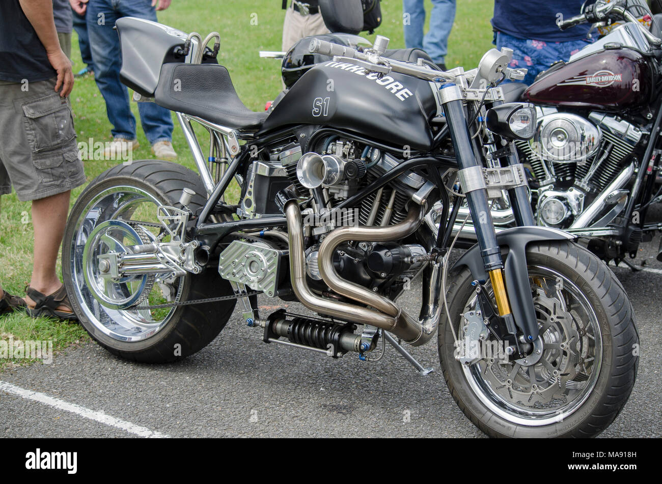 A Rally of Custom and Vintage Vehicles at North Weald Airfield Stock ...