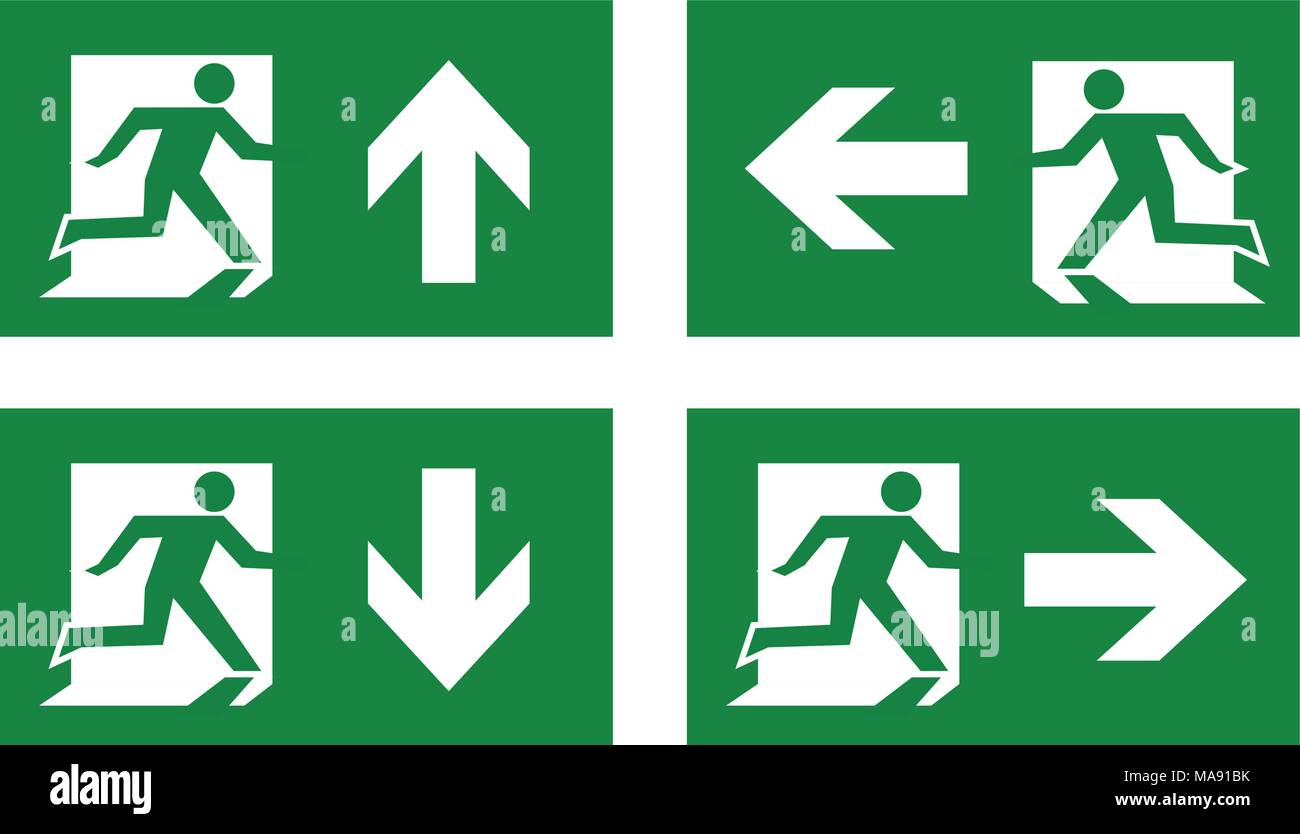 fire exit icon set Stock Vector Image & Art - Alamy