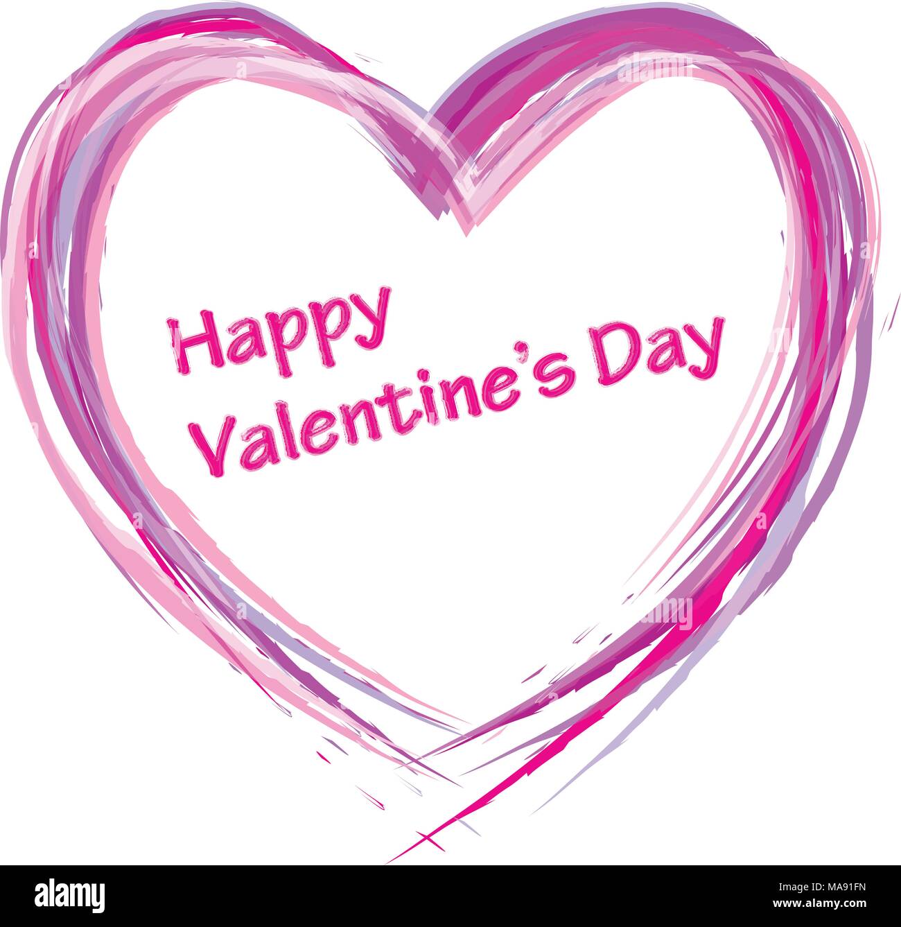 colorful art draw of heart for Valentine's day, concept vector Stock ...