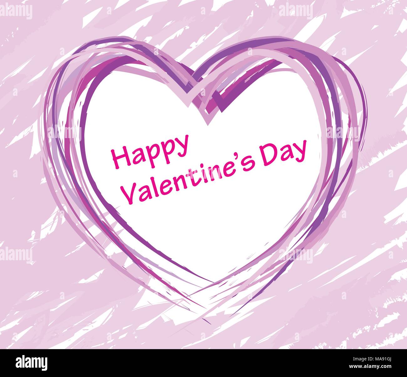 drawing heart art with happy Valentine's day, love card concept, vector ...