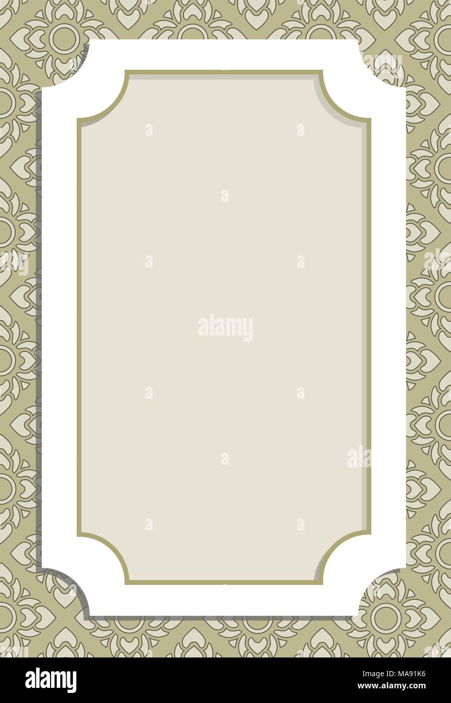 vintage menu border frame on beautiful pattern Stock Vector Image & Art ...