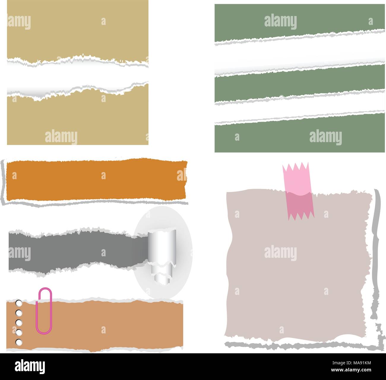 ripped note paper vector set Stock Vector Image & Art - Alamy