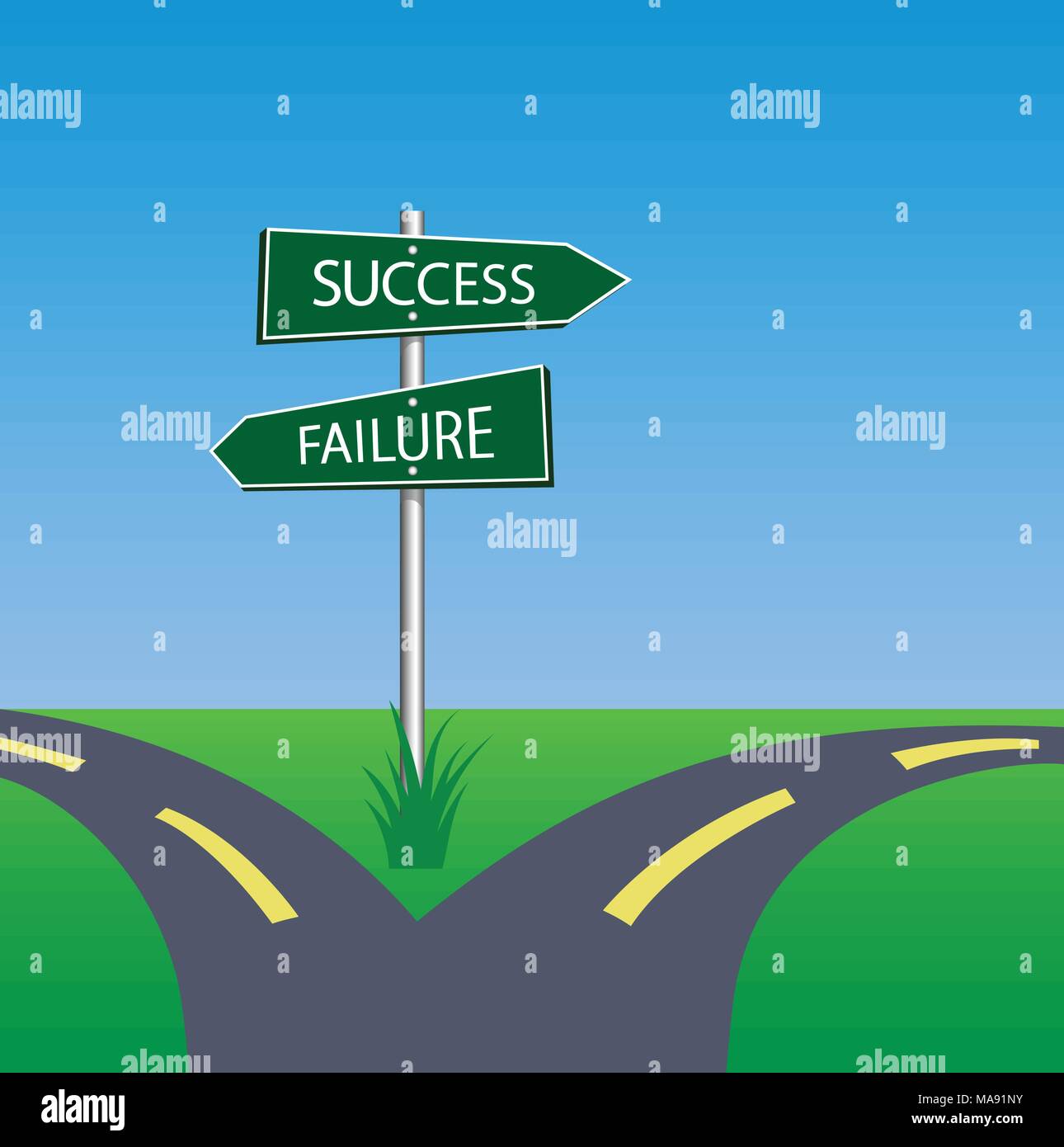 success failure signpost on pole in crossroad Stock Vector Image & Art ...