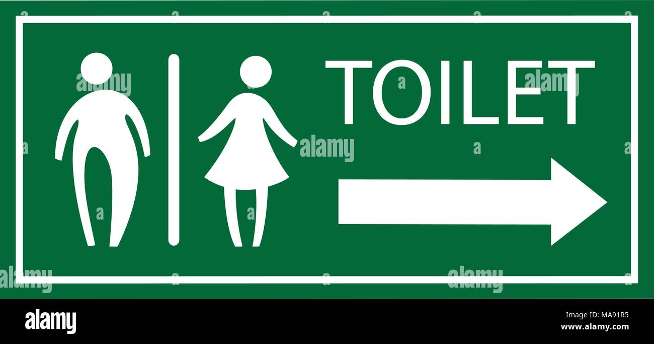 Toilet sign arrow direction Stock Vector Images - Alamy