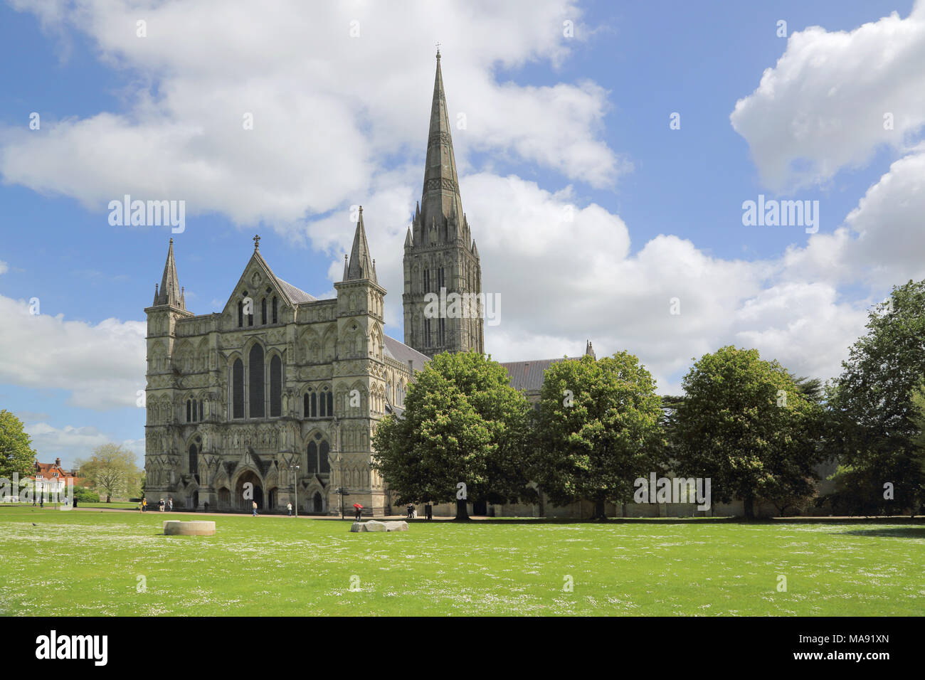 external view of salisbury cathedral Stock Photo - Alamy