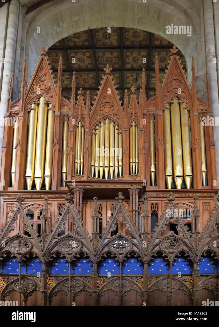 the organ pipes of winchester cathedral Stock Photo - Alamy