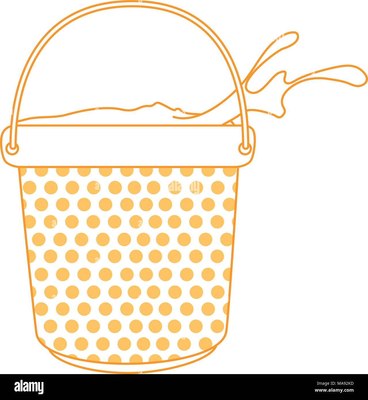 color powder in bucket plastic holy celebration vector illustration ...