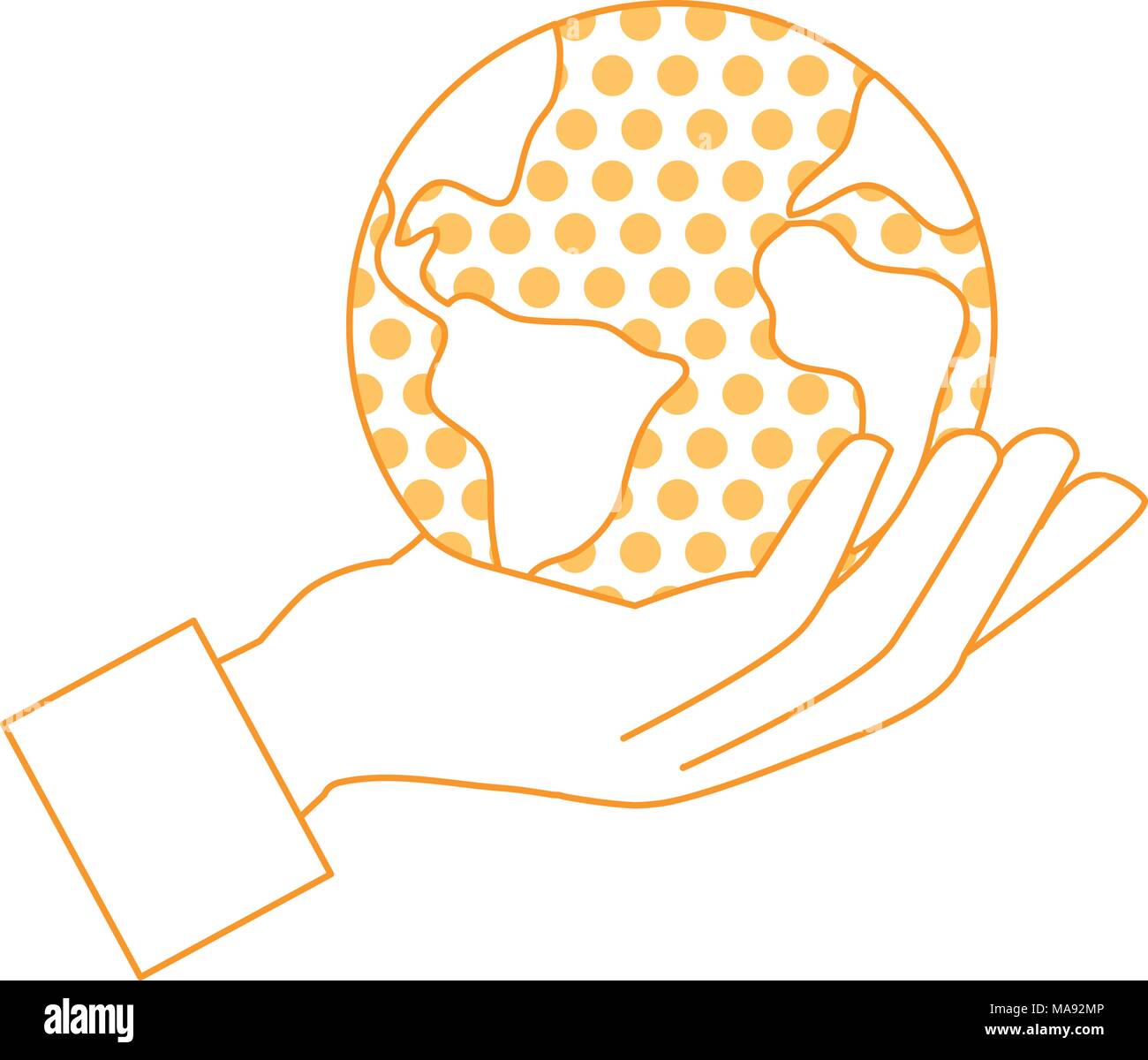hand lifting the world vector illustration design Stock Vector Image ...