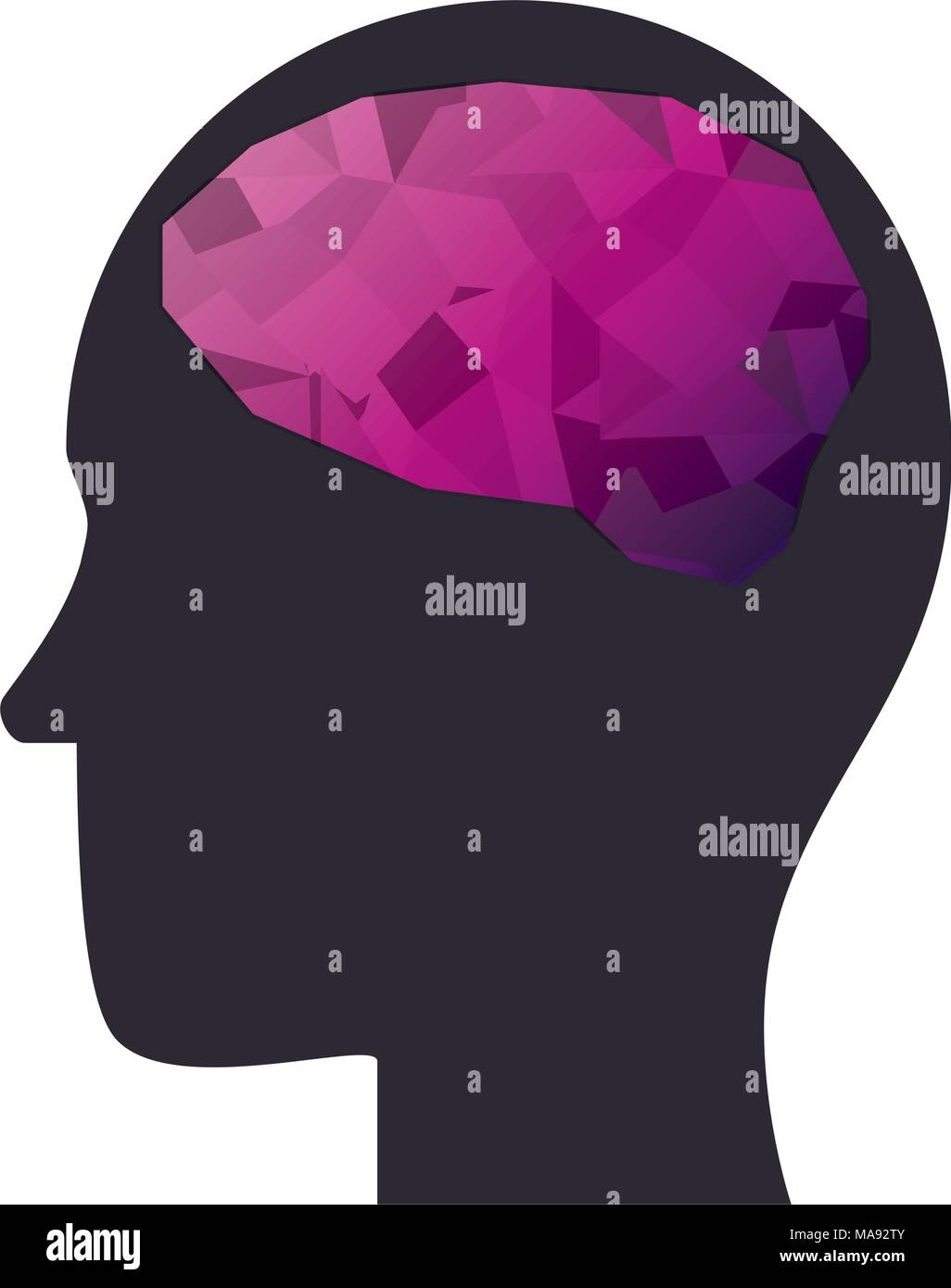 human profile thinking icon vector illustration design Stock Vector ...