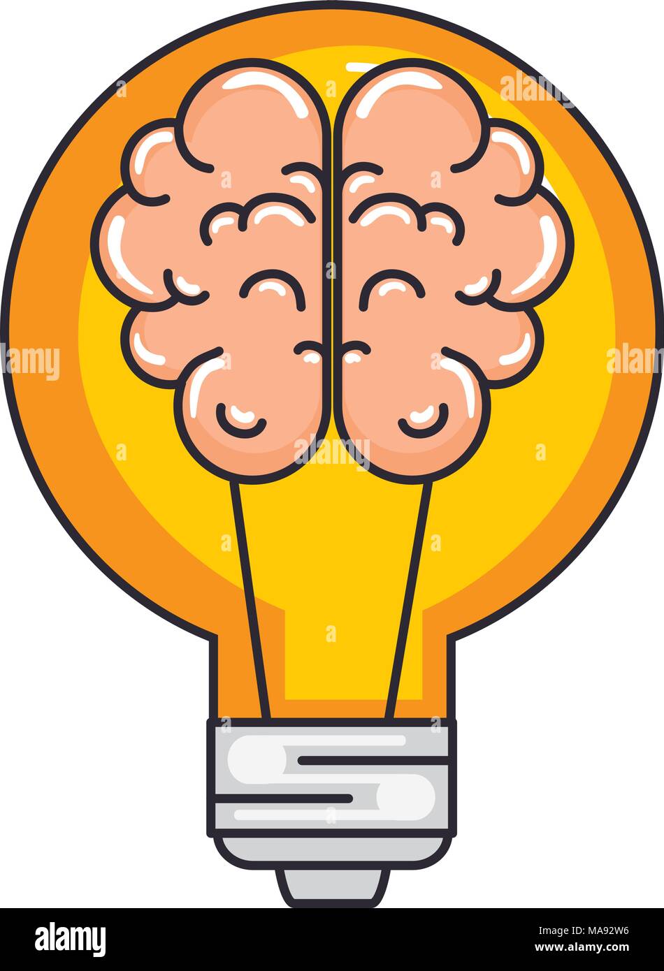 bulb light idea with brain vector illustration design Stock Vector ...