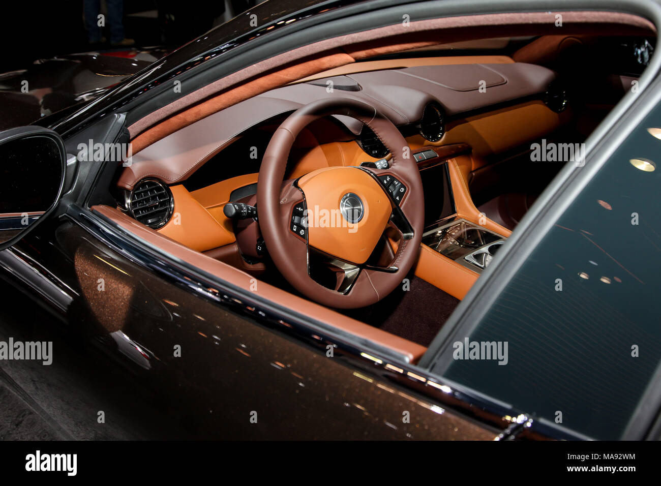 NEW YORK CITY-MARCH 28: 2018 Karma Revero hybrid electric luxury super ...