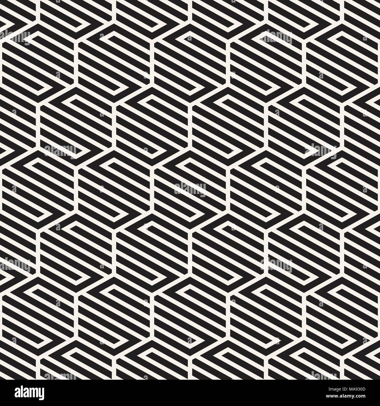 Vector seamless abstract shapes pattern. Modern stylish stripes texture. Repeating geometric ...