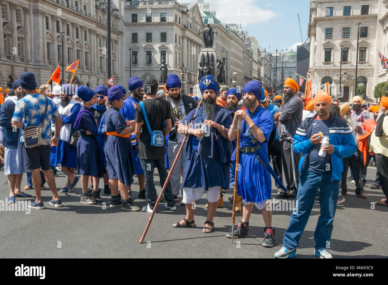 People in Waterloo Place for the Sikh Freedom rally at the end of the ...