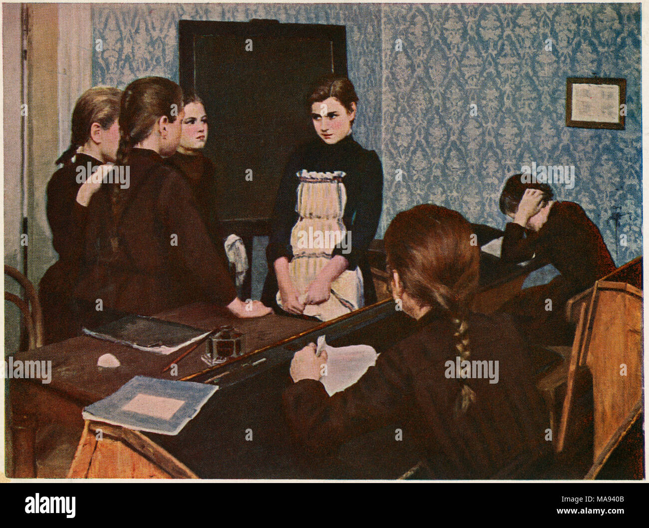 girls, students, education, Russia, historical Stock Photo - Alamy