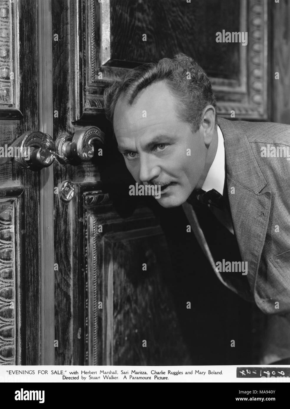 Charles Ruggles, on-set of the Film, "Evenings for Sale", Paramount ...