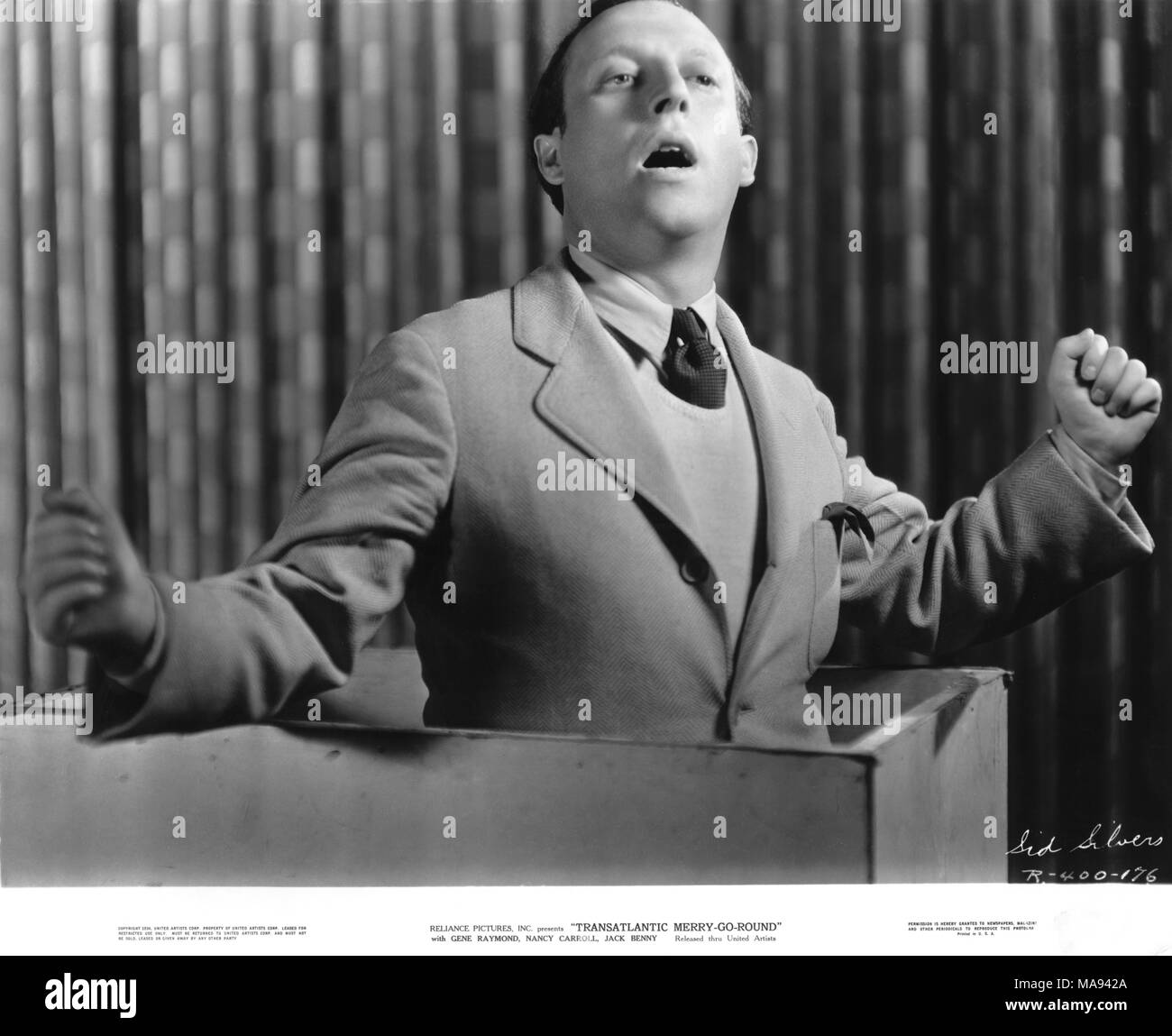 Sid Silvers, Publicity Portrait for the Film, "Transatlantic Merry-Go ...