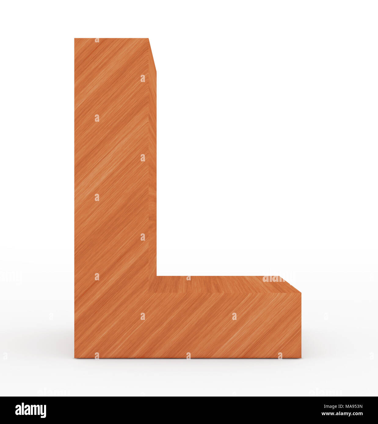 letter L 3d wooden isolated on white - 3d rendering Stock Photo - Alamy