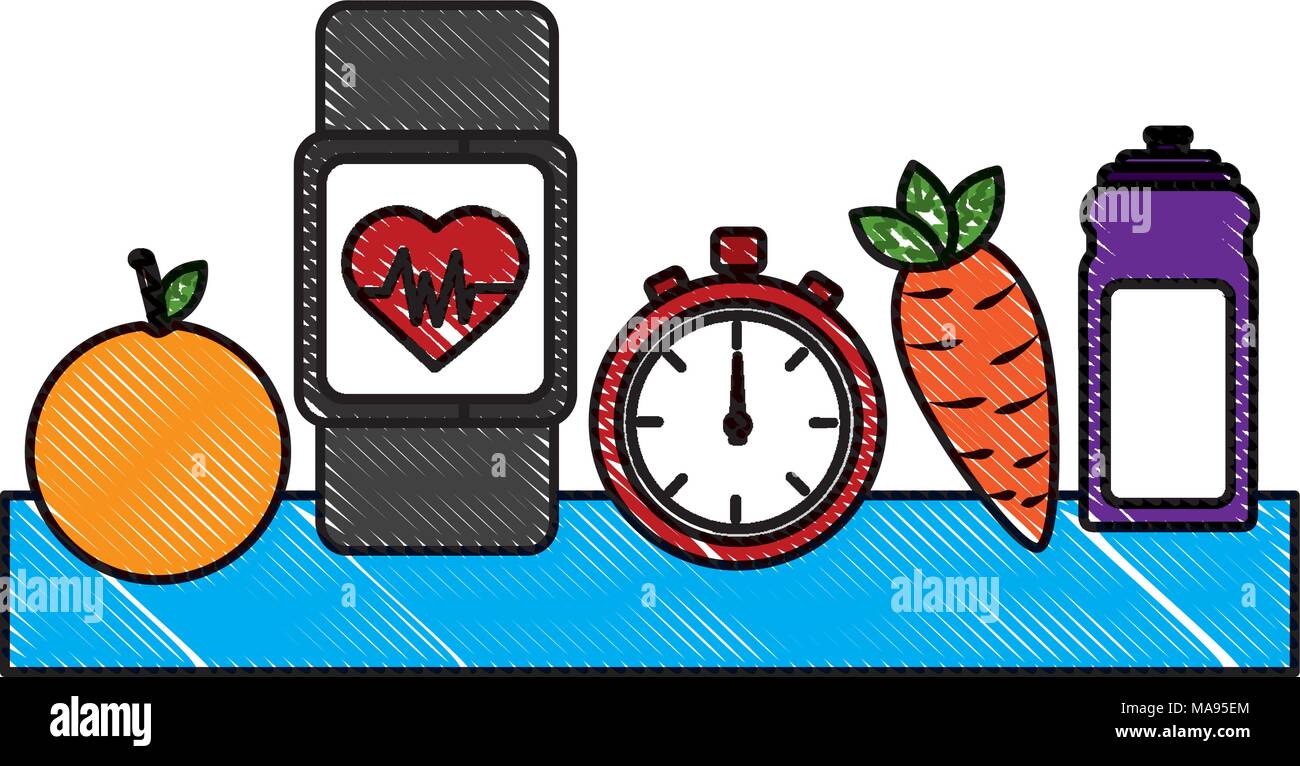 wearable techonology smart watch orange carrot stopwatch healthy ...