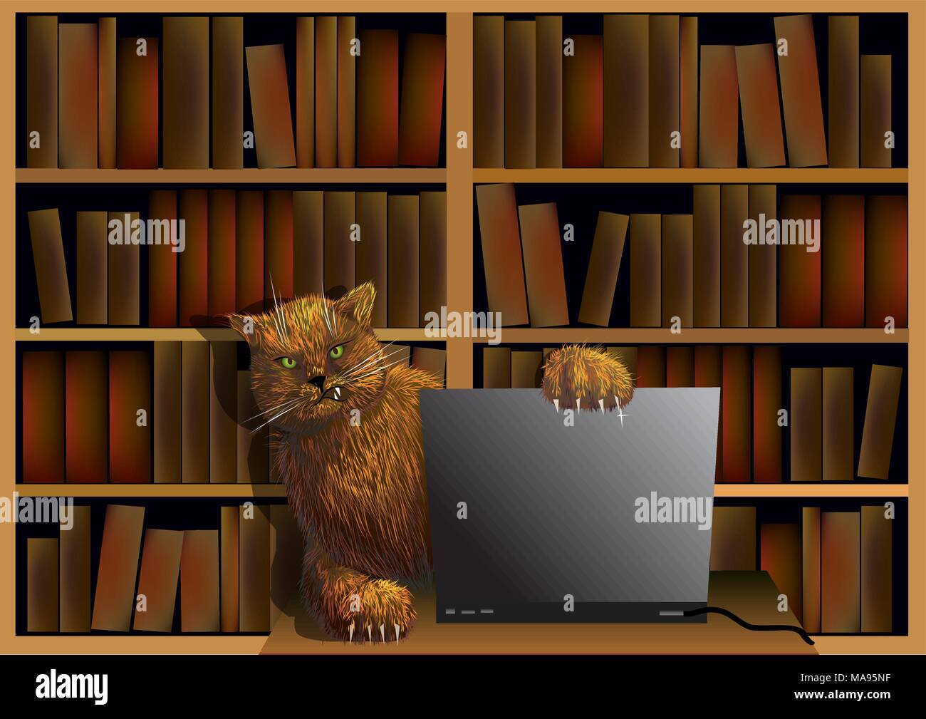 Angry old cat Stock Vector Images - Alamy