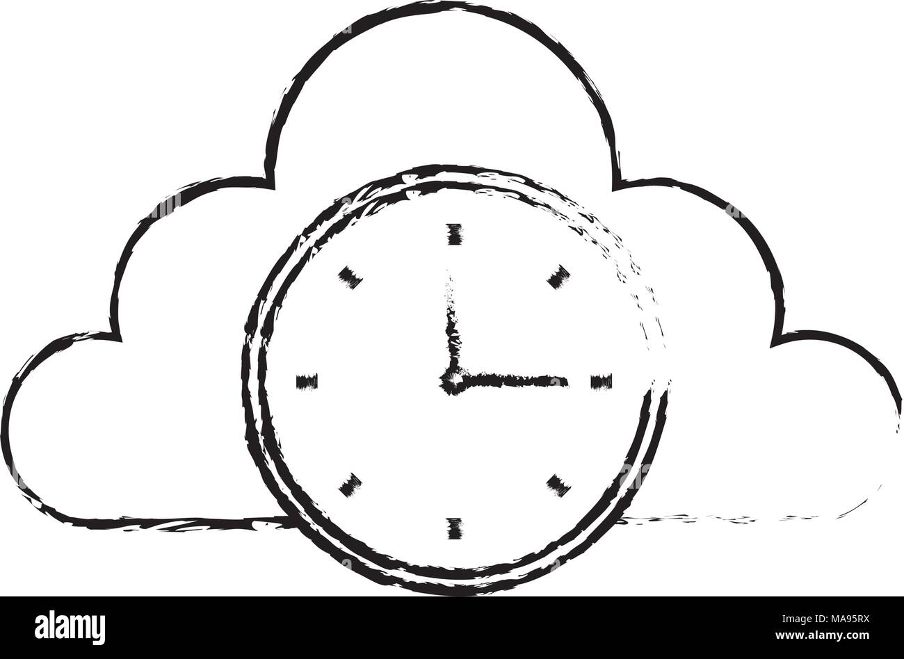 Digital time server time illustration Black and White Stock Photos ...