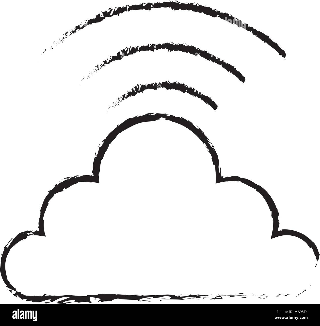 Illustration mobile device cloud storage Black and White Stock Photos ...