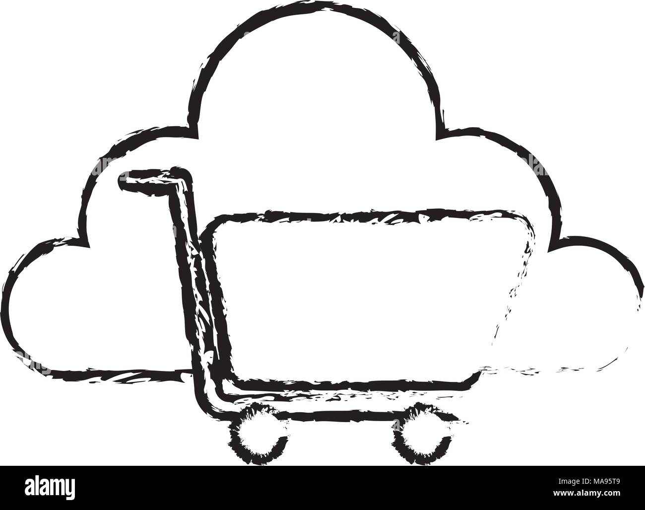 cloud storage shopping cart ecommerce market Stock Vector Image & Art ...