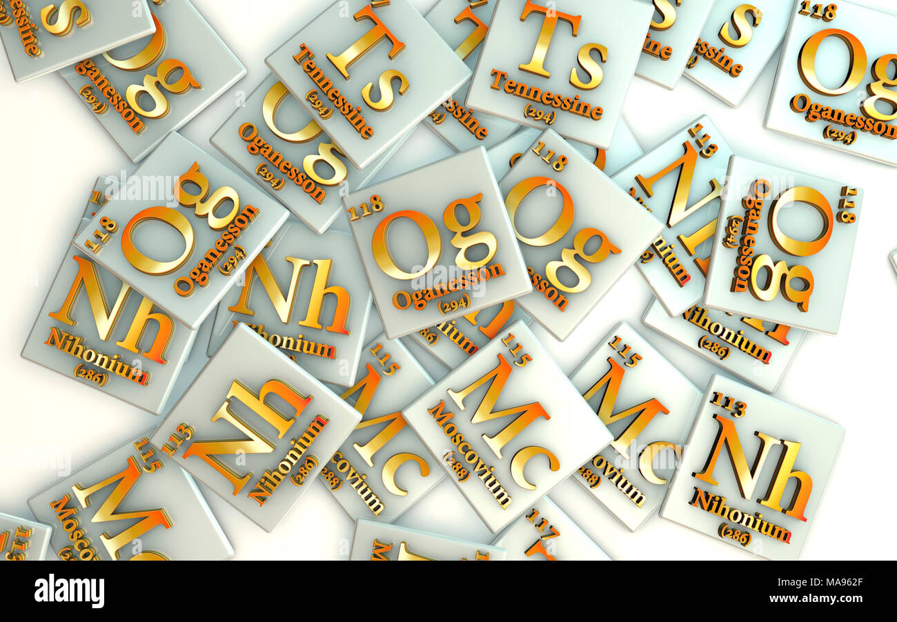 Computer illustration of the most recently added elements to the ...