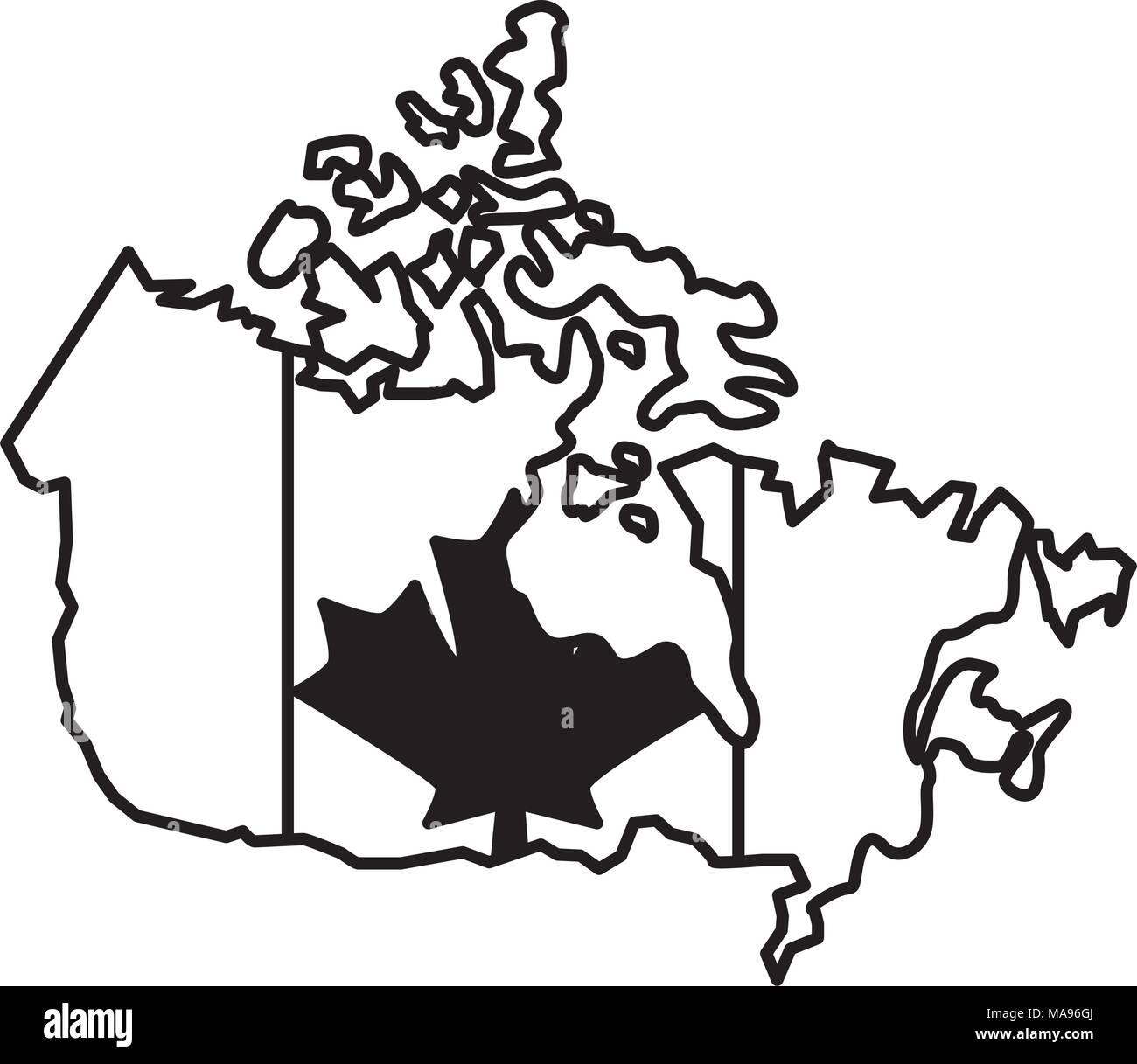 canadian map geographic location travel destination Stock Vector Image ...