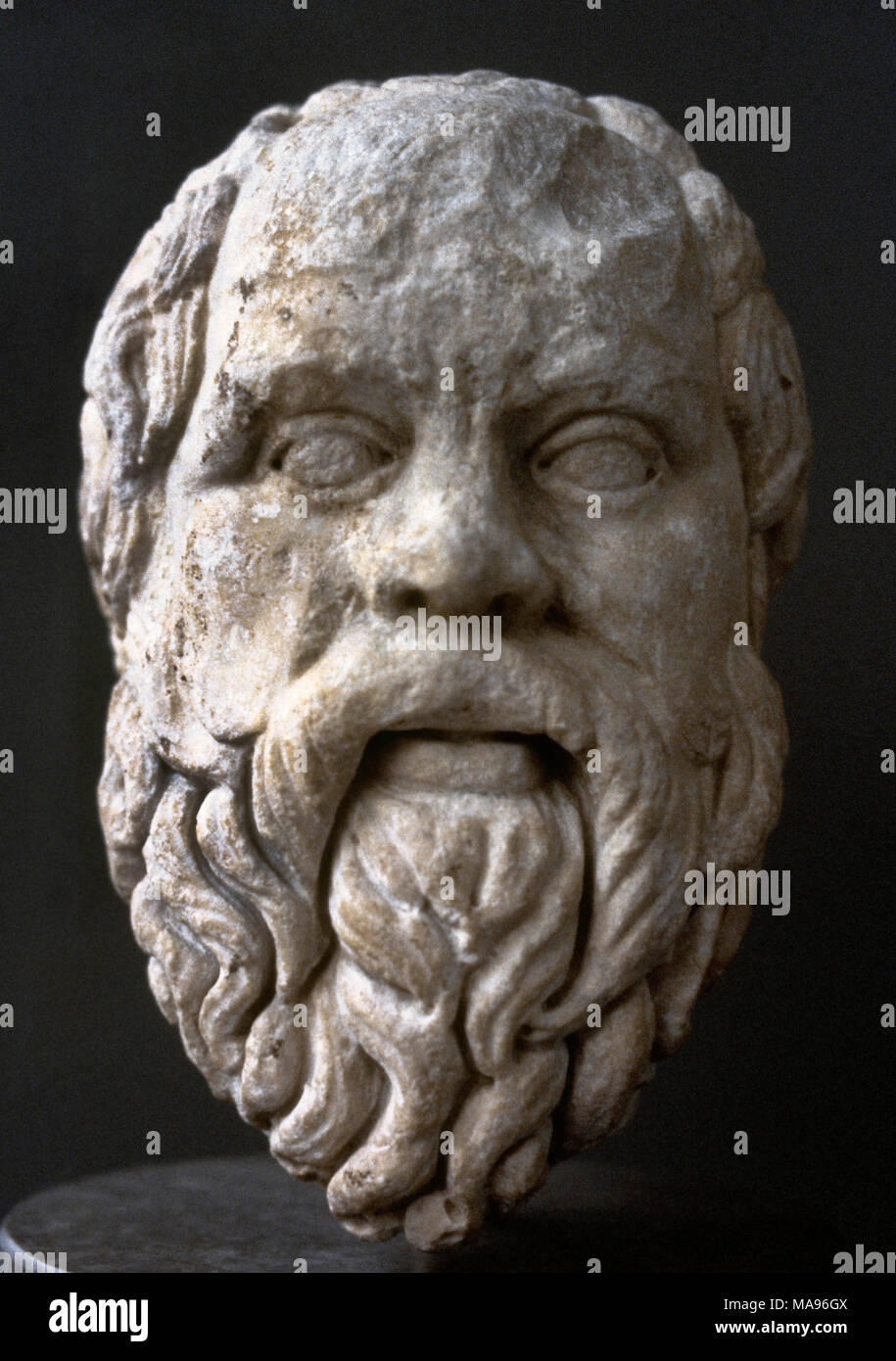 Socrates (470-399 BC). Classical Greek philosopher. Roman copy from a ...